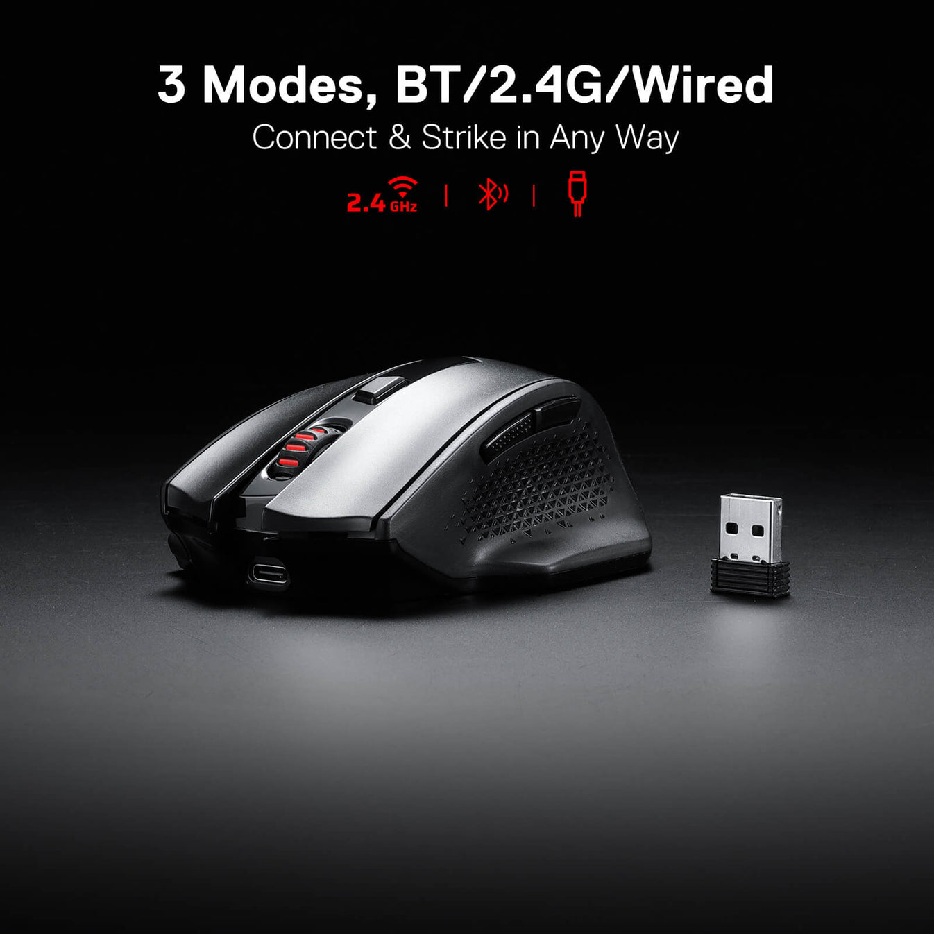 Redragon M994 Wireless Bluetooth Gaming Mouse | 3-Mode Connection ...