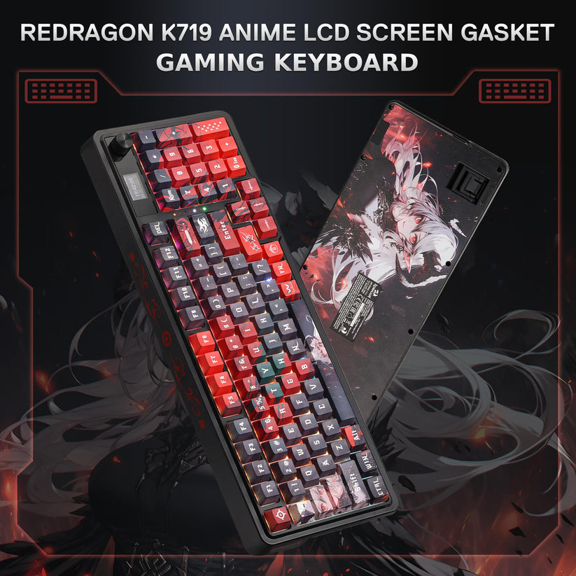 Redragon ARTEMIS K719 PRO 96% Anime Keyboard w/Smart Display & Knob ...