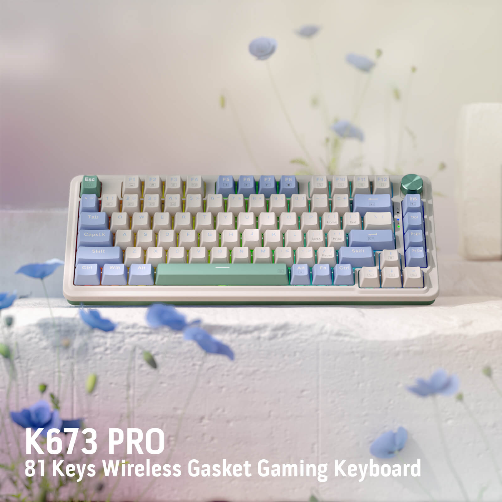 Redragon UCAL K673 PRO 75% Wireless Gasket RGB Gaming Keyboard ...