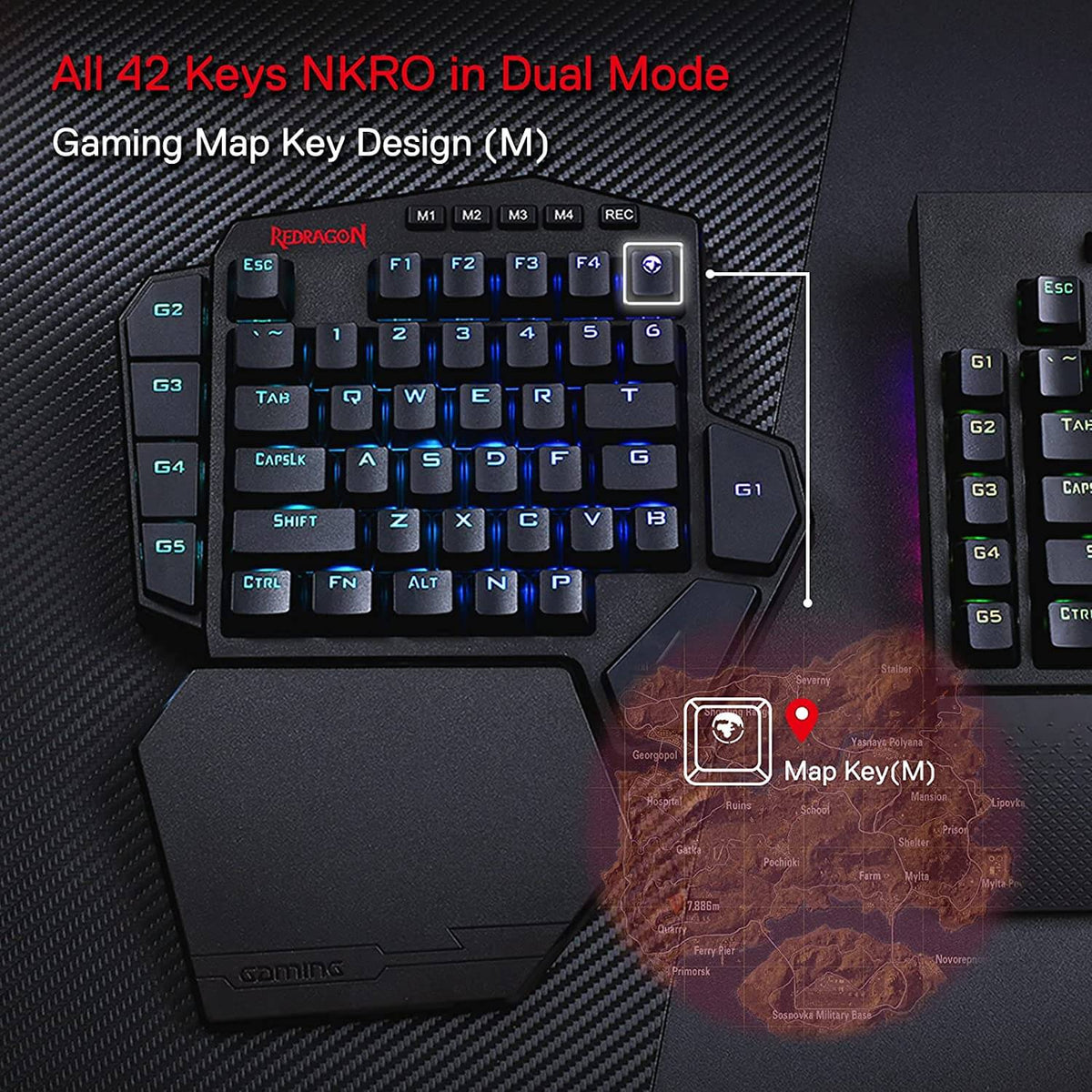 Redragon DITI K585 Wireless 2.4Ghz RGB One-Handed Mechanical Gaming ...