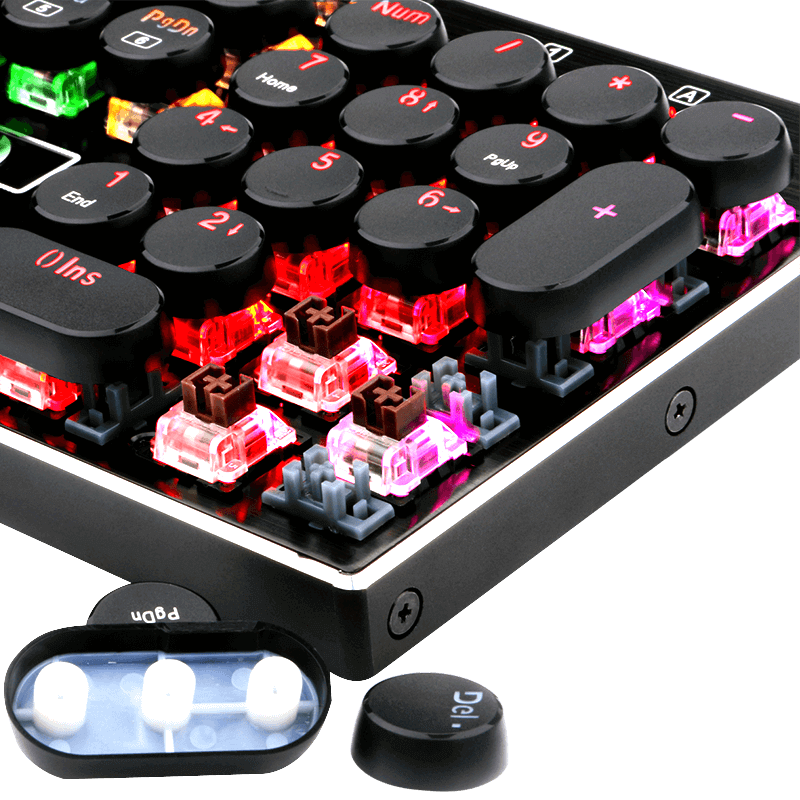 Redragon K556-RK Round Keys RGB LED Backlit Mechanical Gaming Keyboard ...