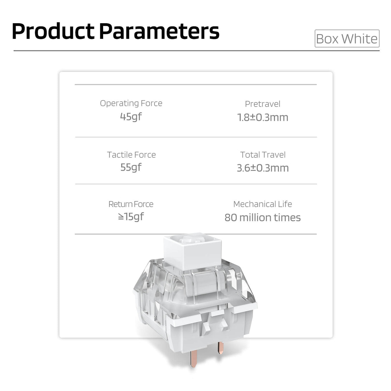 Kailh Box Switches White for Mechanical Gaming Keyboard DIY – Redragonshop