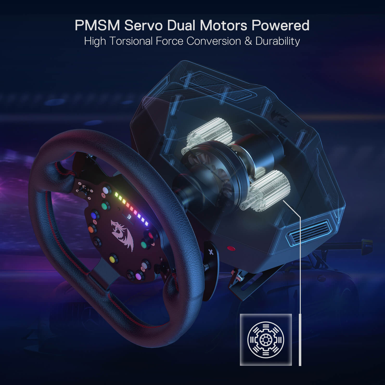 Redragon GT32 TRUEFORCE Racing Wheel & Pedals for Computer Gamers ...