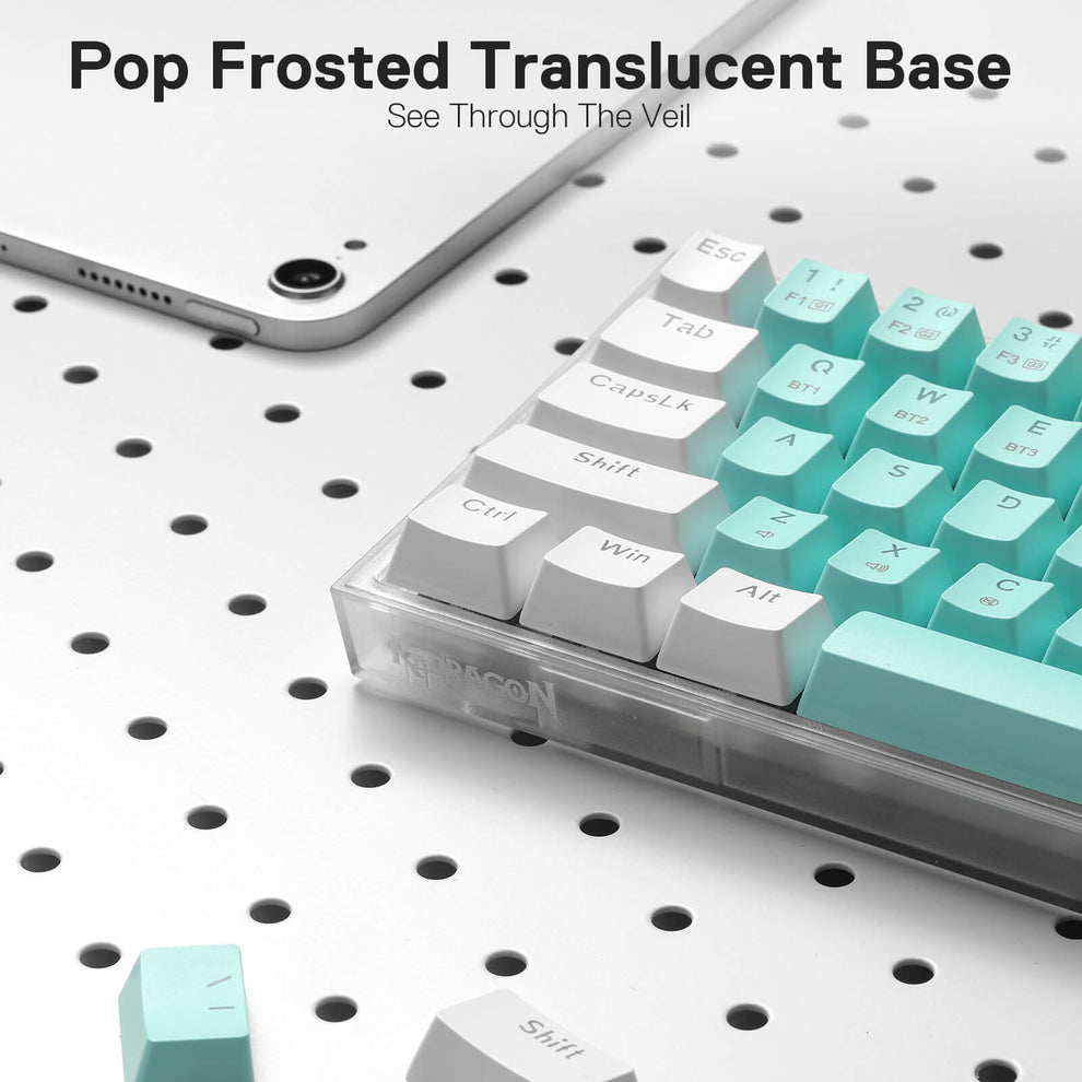 Redragon CASTOR K631 PRO 65% Mint & White Wireless Aesthetic Keyboard ...