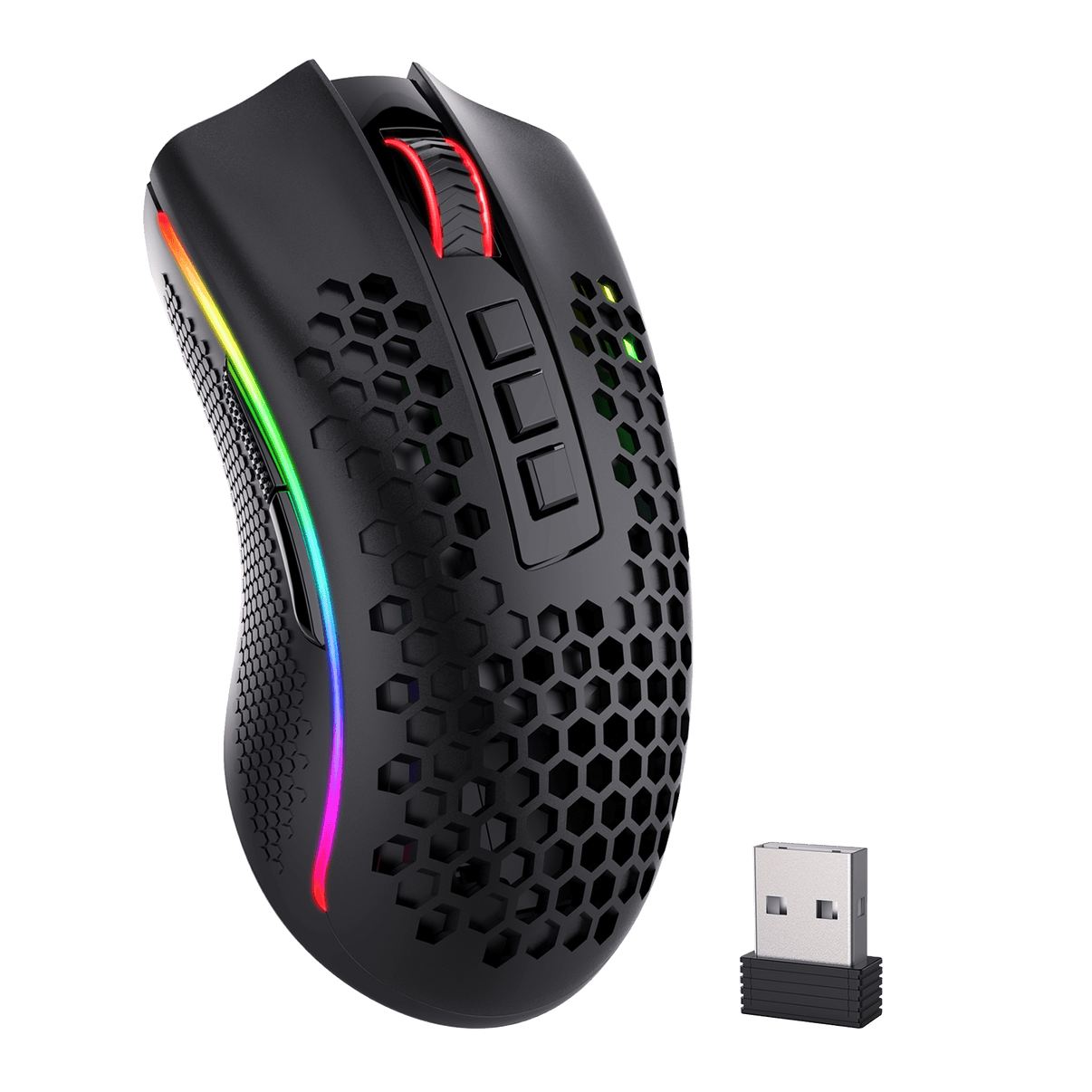 Redragon M808 Storm Lightweight RGB Wireless Gaming Mouse Honeycomb ...