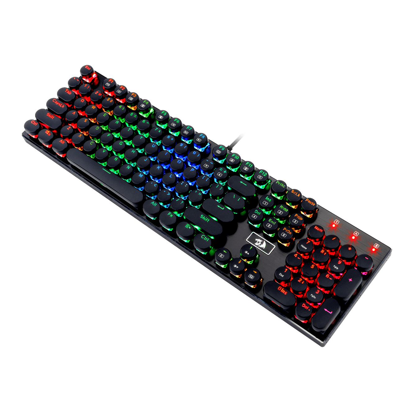 Redragon K556-RK Round Keys RGB LED Backlit Mechanical Gaming Keyboard ...
