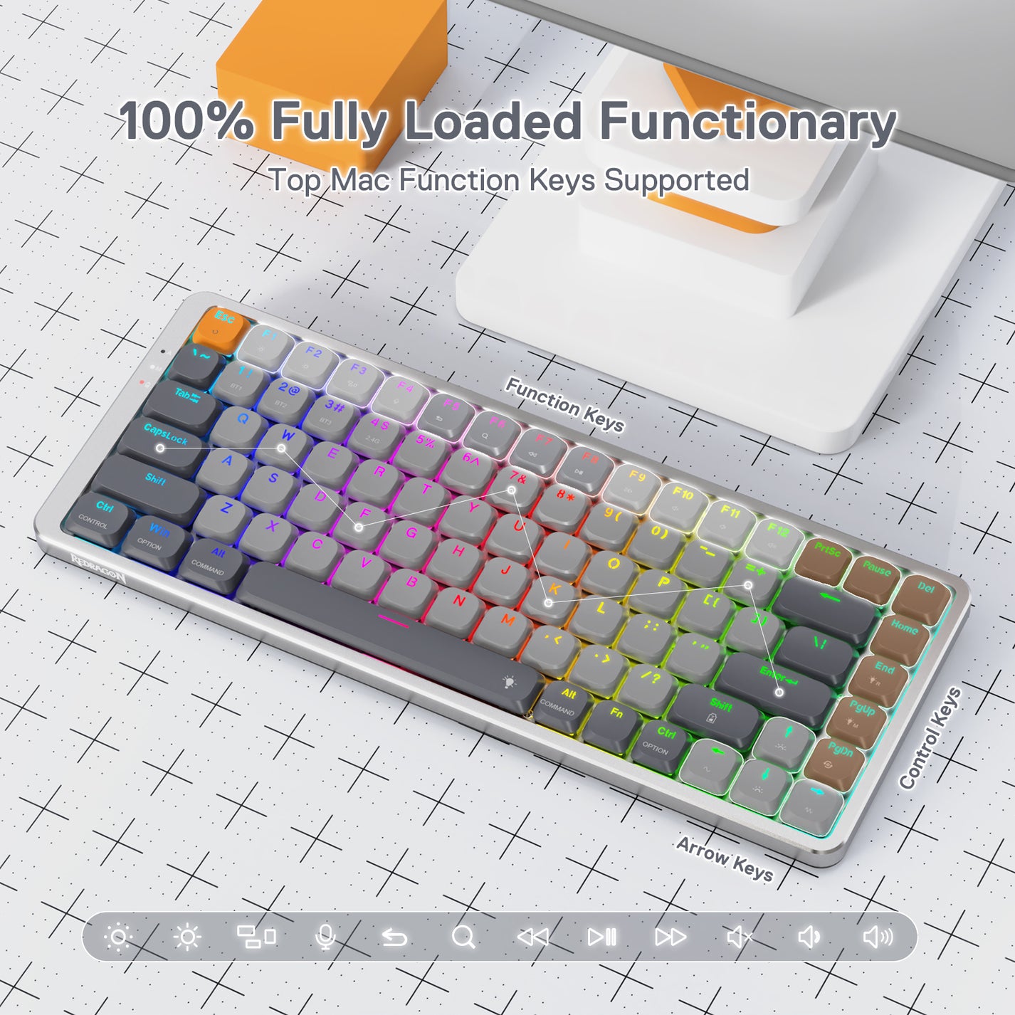 Redragon K652 Keyboard - Dual Main System Supported and Ultra-Thin ...