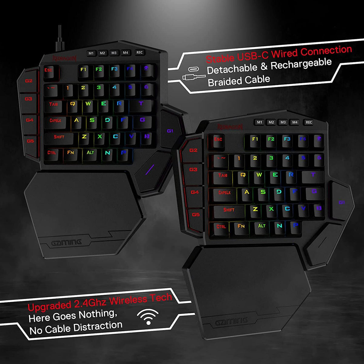Redragon DITI K585 Wireless 2.4Ghz RGB Gaming keyboard (Open-box ...
