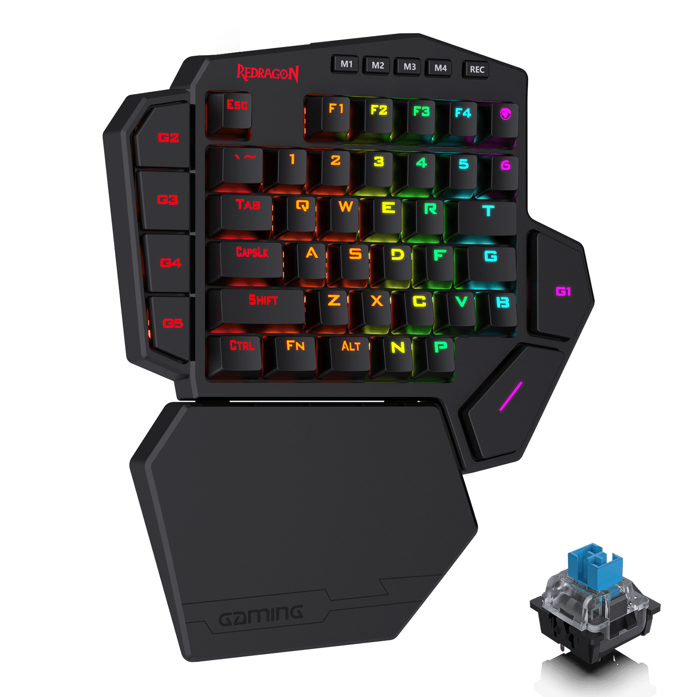 Redragon DITI K585 PRO Wireless 2.4Ghz RGB One-Handed Mechanical Gaming ...