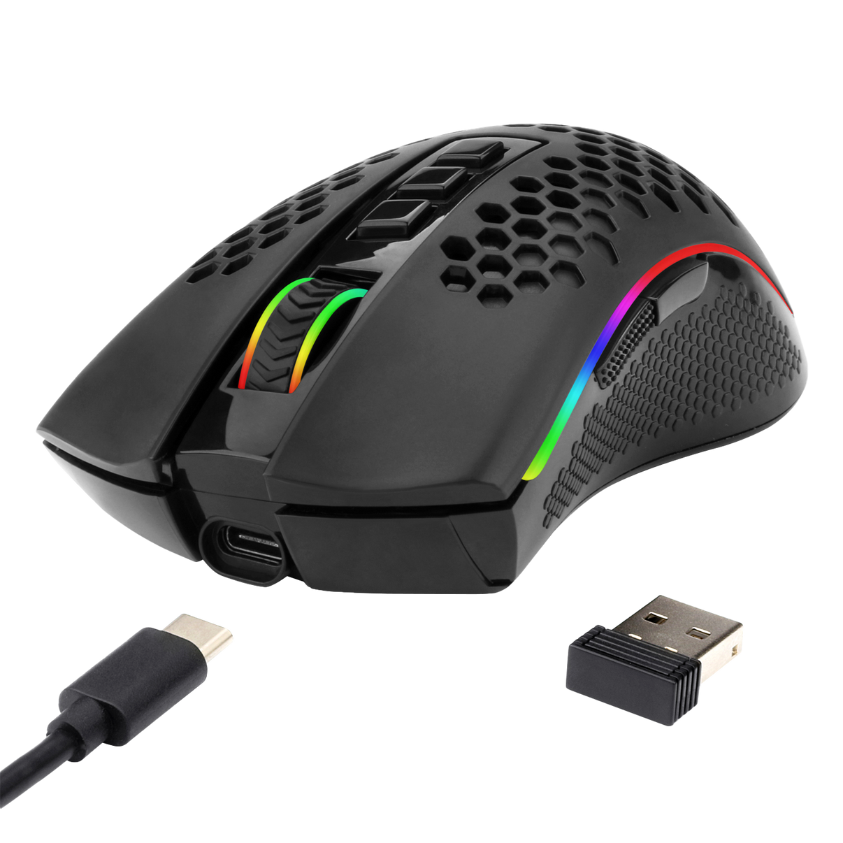 Redragon M808 Storm Lightweight RGB Wireless Gaming Mouse Honeycomb ...