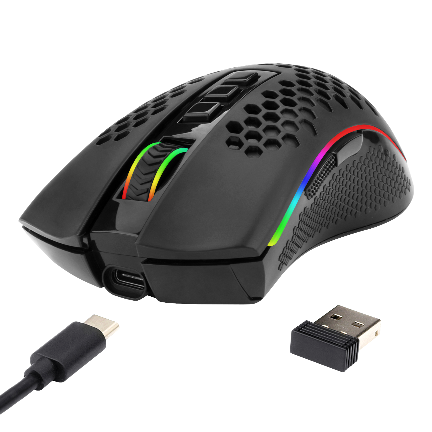 Redragon M808 Storm Lightweight RGB Wireless Gaming Mouse Honeycomb ...