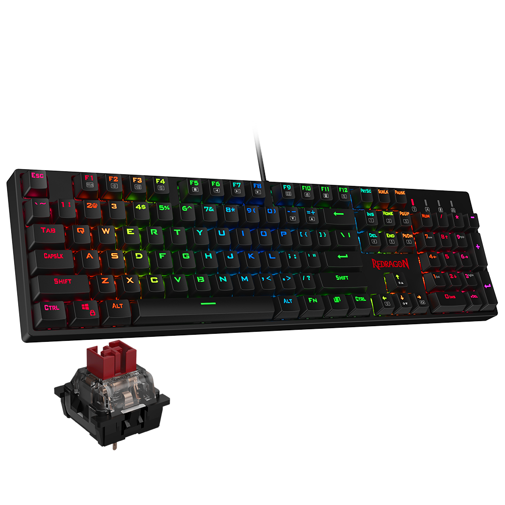 Redragon K582 SURARA RGB LED Backlit Mechanical Gaming Keyboard | Red ...