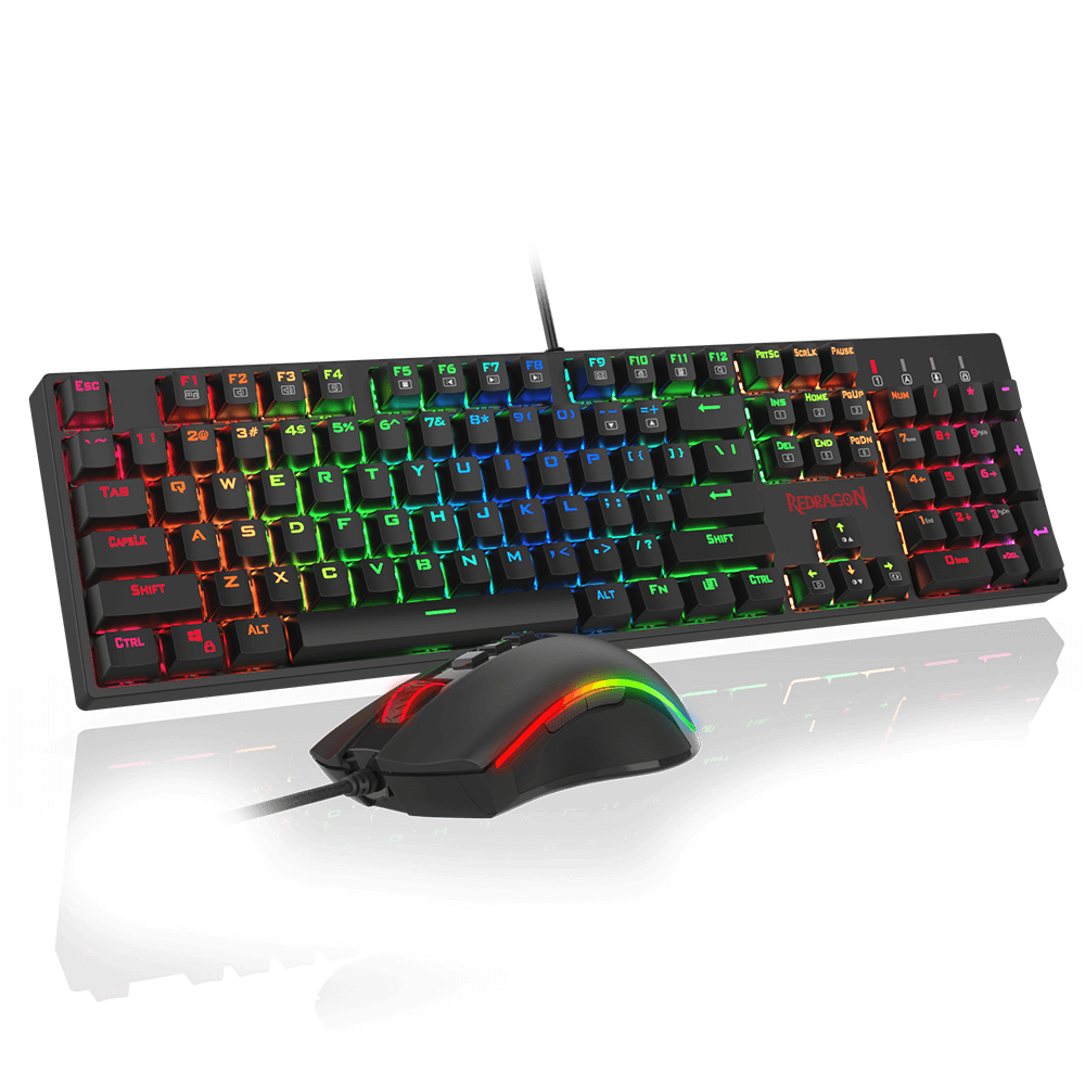 Redragon K582-BA Wired Mechanical Gaming Keyboard & M711 Gaming Mouse ...