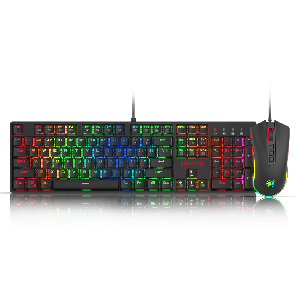 Redragon K582-BA Wired Mechanical Gaming Keyboard & M711 Gaming Mouse ...