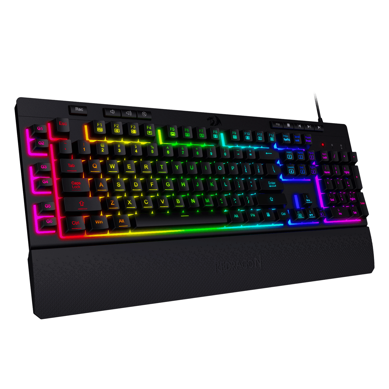 Redragon K512 SHIVA RGB Membrane Gaming Keyboard with Multimedia Keys ...